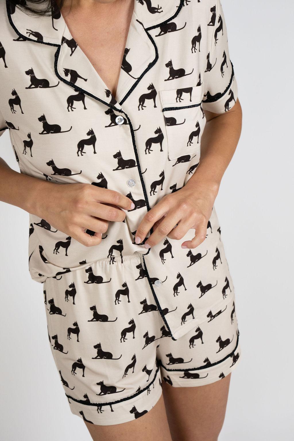 Jolene short printed pajama set in Great Dane – Aspen Dream